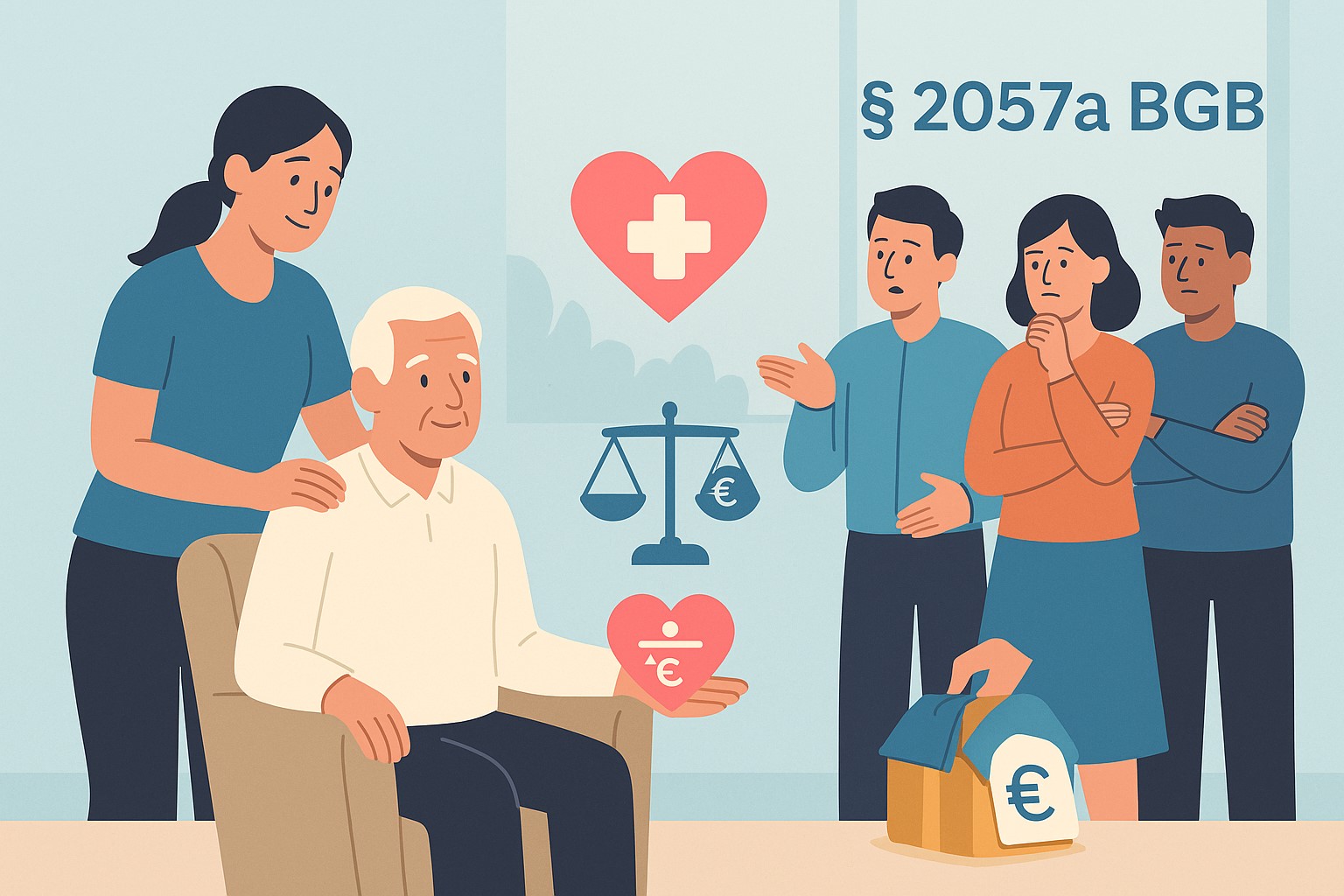 Pflegeleistungen im Erbfall | Ausgleich nach § 2057a BGB